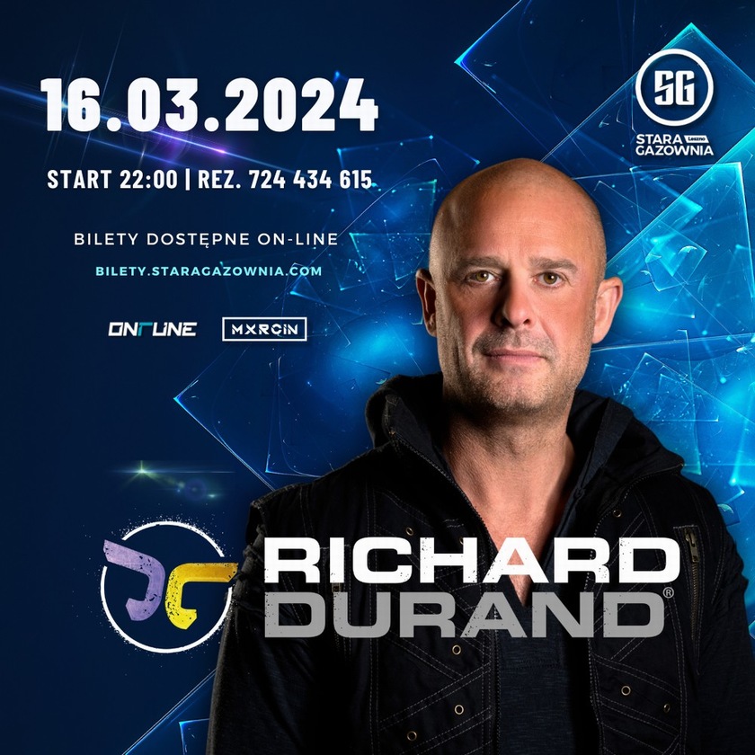 Bilety na Richard Durand @ Stara Gazownia, Stara Gazownia, 16 marca 2024